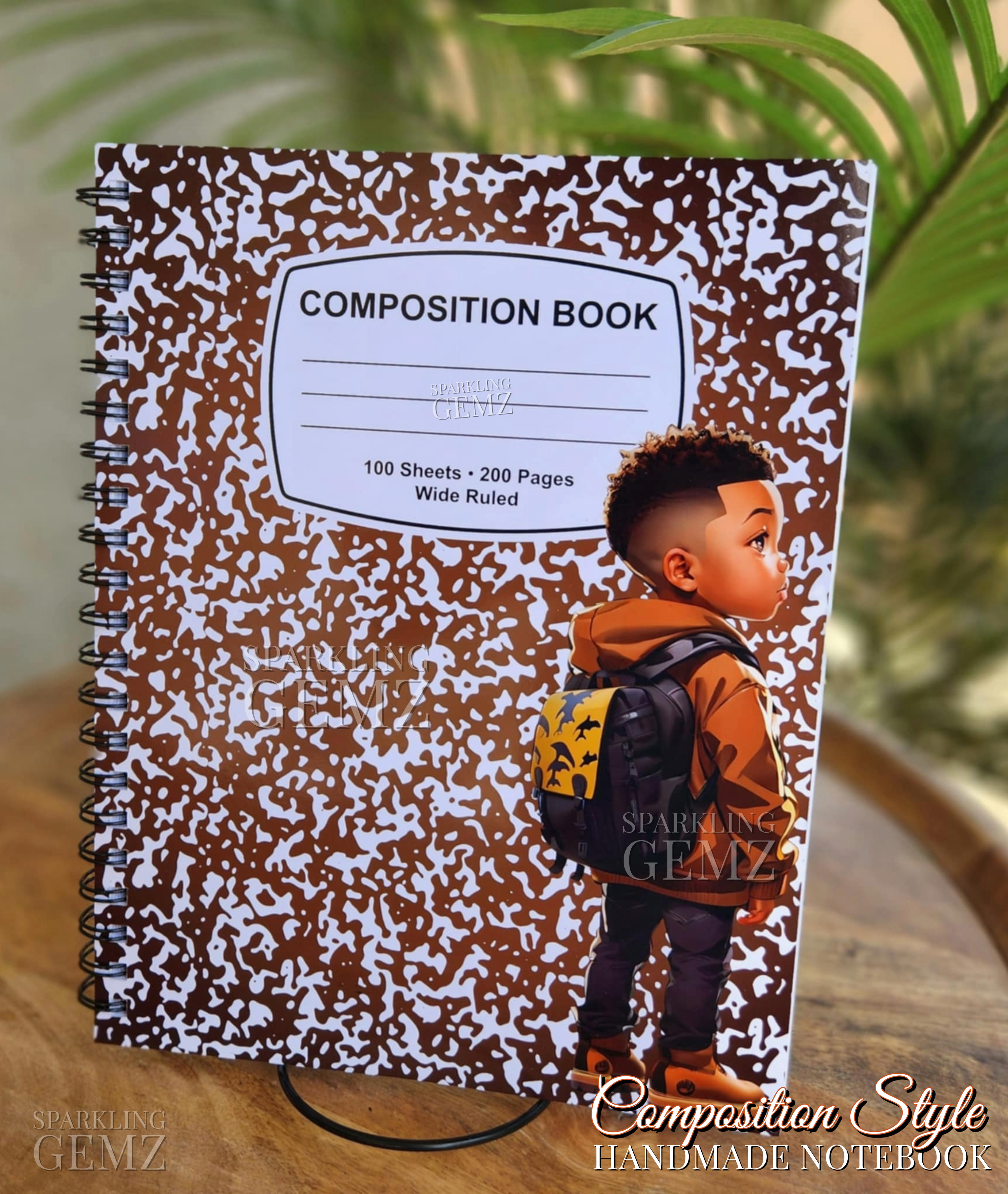"Composition Style ~ Boys" Handmade Subject Notebook – Sparkling Gemz, LLC